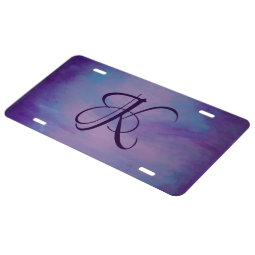 Pretty Pastels | Cute Pink Cloud Purple Blue Sky License Plate | Zazzle