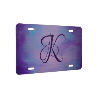 Pretty Pastels | Cute Pink Cloud Purple Blue Sky License Plate | Zazzle