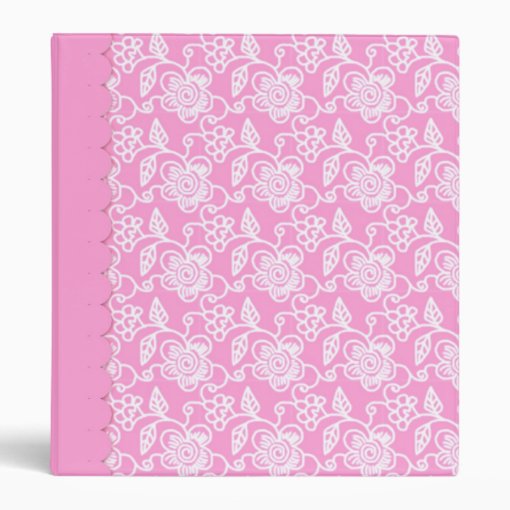 Pretty Patterned office binders Pink | Zazzle