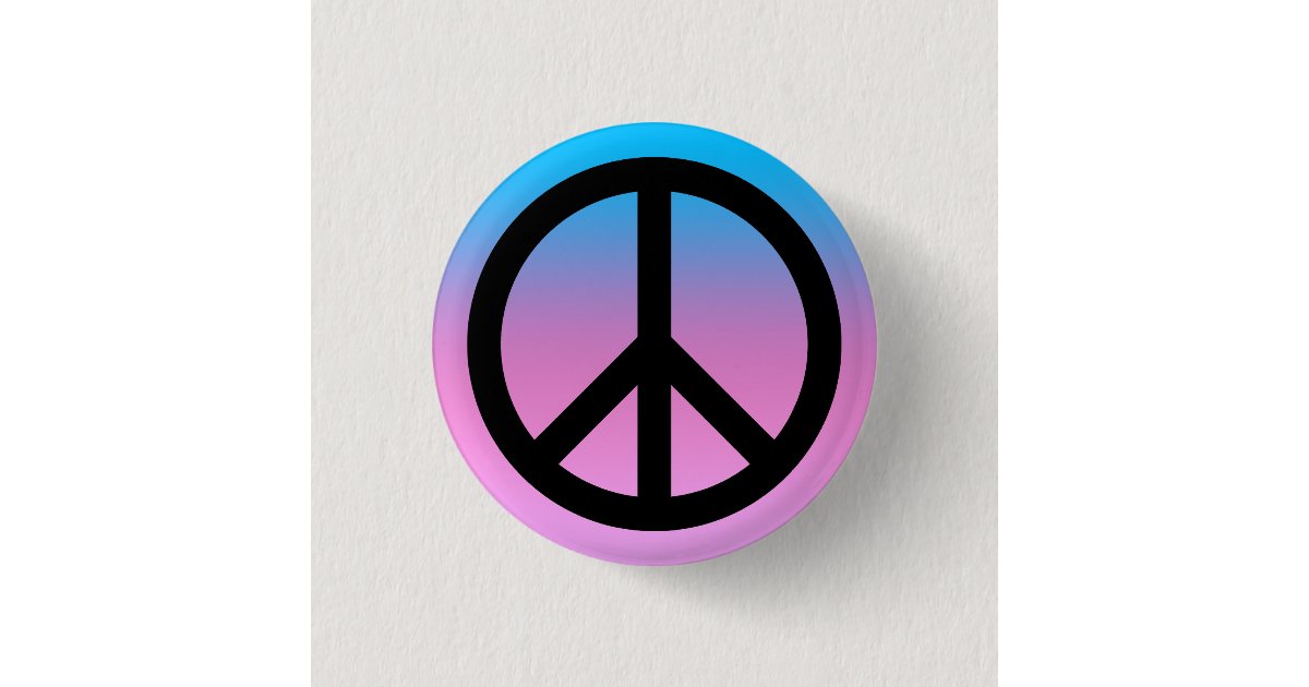Pretty Peace Symbol Button | Zazzle