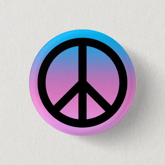 Pretty Peace Symbol Button | Zazzle