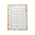 Pretty Peach Floral Monthly Planner Calendar Notepad | Zazzle