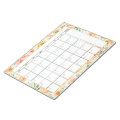 Pretty Peach Floral Monthly Planner Calendar Notepad | Zazzle