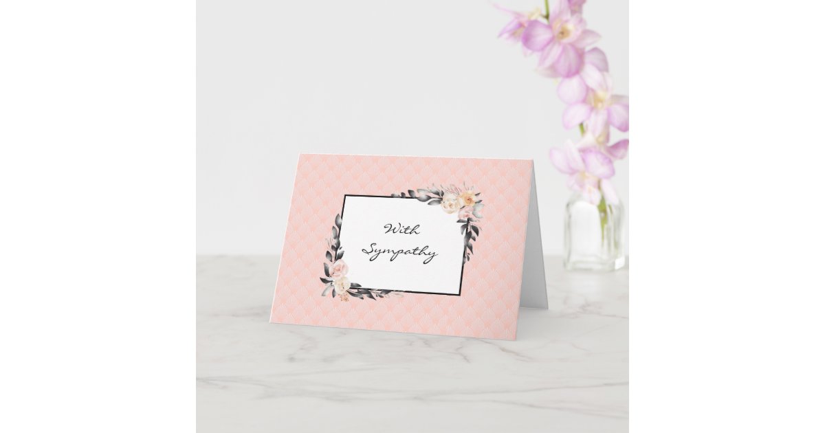 Pretty Peach Floral Sympathy Card | Zazzle