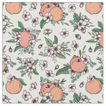 GEORGIA PEACHES Watercolor Peach Print Fabric | Zazzle