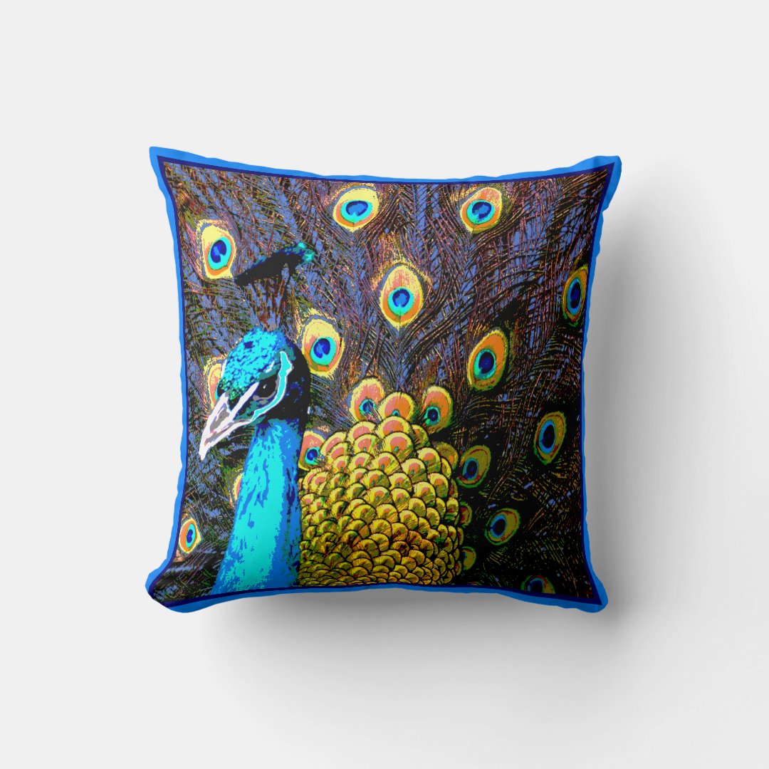 Pretty Peacock Art Pillow | Zazzle