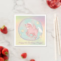 Pretty Pegasus Unicorn Pink, Purple Personalize Napkins | Zazzle