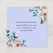 Pretty Periwinkle Blue with Watercolor Floral Square Business Card | Zazzle