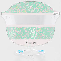 Pretty Personalized all over Floral Flower print Face Shield | Zazzle
