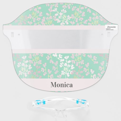 Pretty Personalized all over Floral Flower print Face Shield | Zazzle