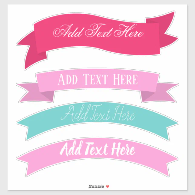 Pretty Personalized Banners Sticker | Zazzle