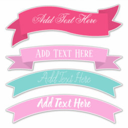 Pretty Personalized Banners Sticker | Zazzle