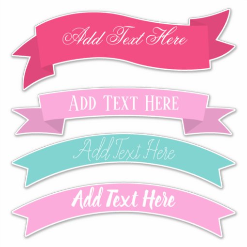 Pretty Personalized Banners Sticker | Zazzle