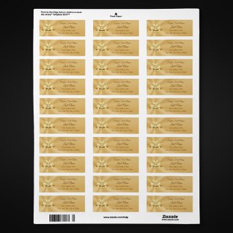 Pretty Personalized Gold Address Return Labels | Zazzle