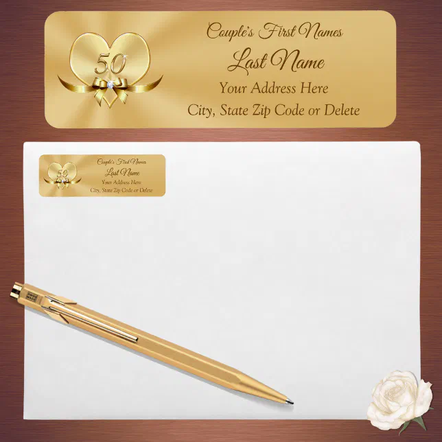Pretty Personalized Gold Address Return Labels | Zazzle