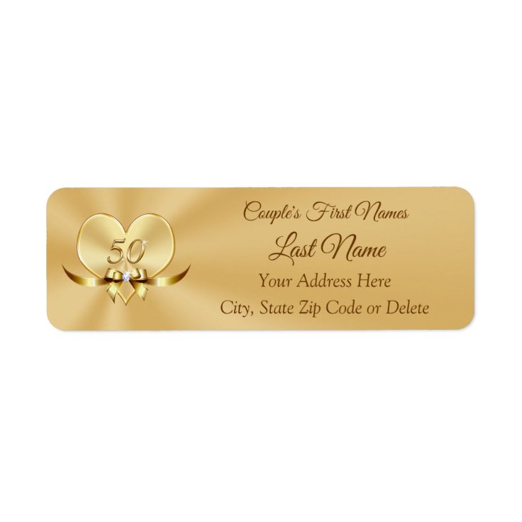 Pretty Personalized Gold Address Return Labels | Zazzle