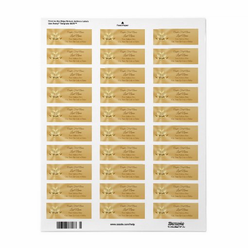 Pretty Personalized Gold Address Return Labels | Zazzle