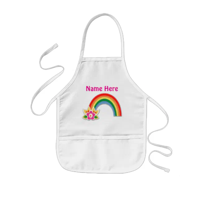 Pretty Personalized Rainbow Apron for Girls | Zazzle