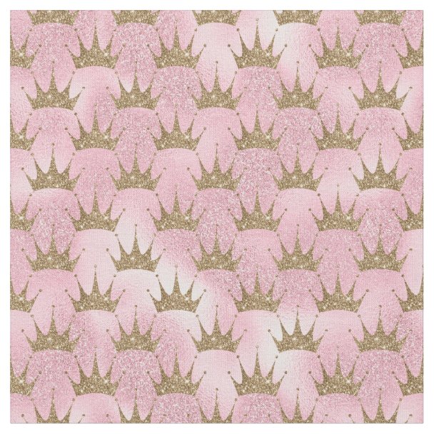 Pink Princess Crowns Fabric | Zazzle.com