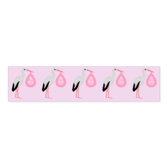 Pretty Pink Baby Girl Stork Baby Shower Napkin Bands | Zazzle