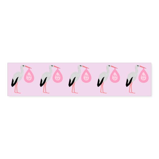 Pretty Pink Baby Girl Stork Baby Shower Napkin Bands | Zazzle