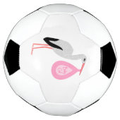 Pretty Pink Baby Girl Stork Soccer Ball | Zazzle