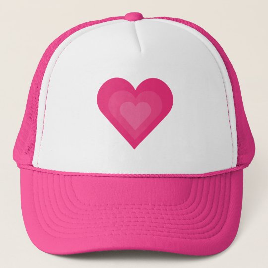 Pretty pink cartoon hearts baseball cap | Zazzle.com