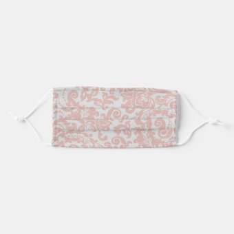 Pretty Pink Damask Pattern Adult Cloth Face Mask | Zazzle