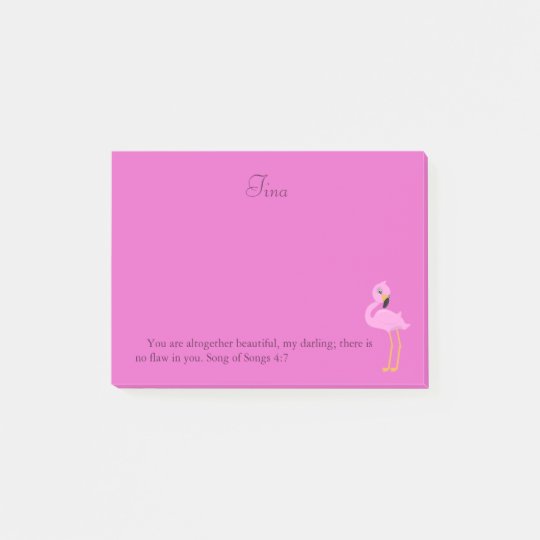 Pretty Pink Flamingo Bible Verse Post-it Notes | Zazzle.com