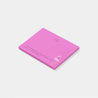 Pretty Pink Flamingo Bible Verse Post-it Notes | Zazzle