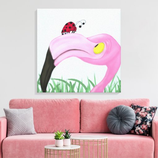 Pretty Pink Flamingo Canvas Print | Zazzle