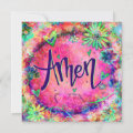 Pretty Pink Floral Amen Faith Inspirational Thank You Card | Zazzle
