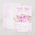 Pretty Pink Floral and Calligraphy RSVP Card | Zazzle