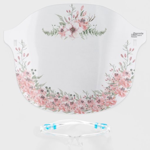 Pretty Pink Floral Face Shield | Zazzle