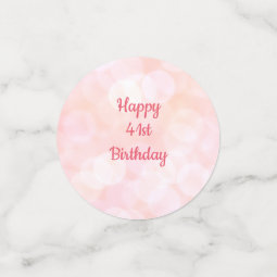 Pretty pink floral Happy 41st Birthday design Confetti | Zazzle