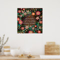 Pretty Pink Floral Inspiring Starting Over Quote Poster | Zazzle