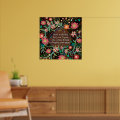 Pretty Pink Floral Inspiring Starting Over Quote Poster | Zazzle