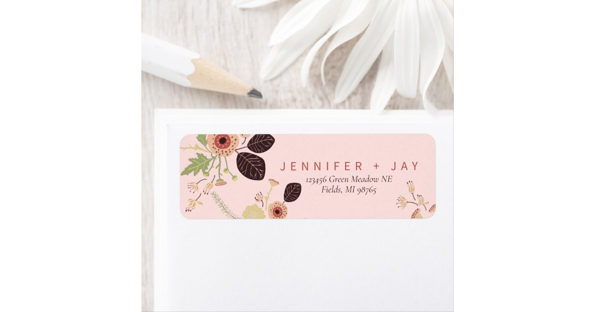 Pretty Pink Floral Label | Zazzle