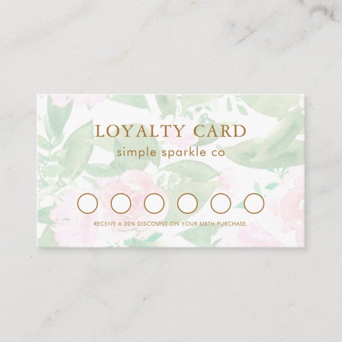 Pretty Pink Floral Loyalty Card | Zazzle.com