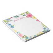 Pretty Pink Floral Personalized Stationery Notepad | Zazzle