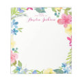 Pretty Pink Floral Personalized Stationery Notepad | Zazzle