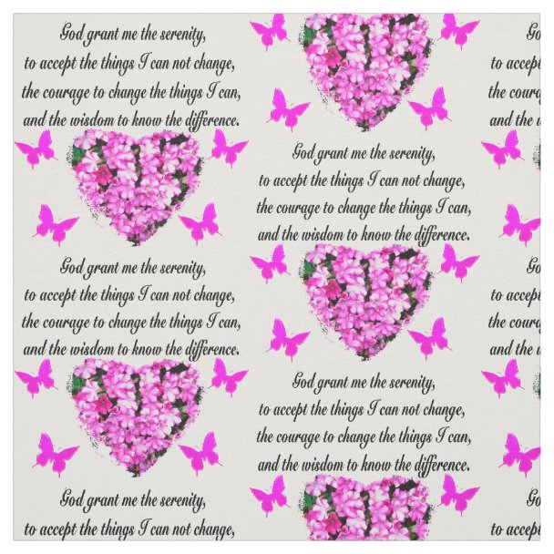 AWE INSPIRING BUTTERFLY SERENITY PRAYER PHOTO FABRIC | Zazzle