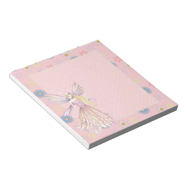 Pretty Pink Flower Fairy Notepad | Zazzle