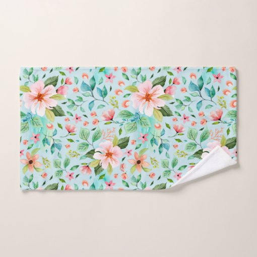 Pretty Pink Flowers Floral Bath Towel Set | Zazzle