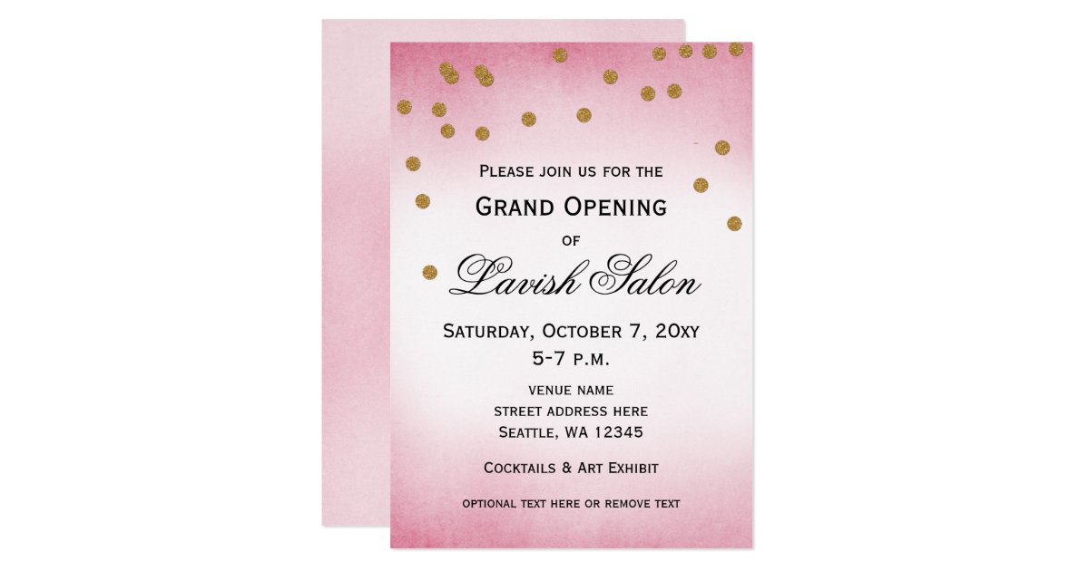 Pretty Pink Grand Opening Party Invitation | Zazzle.com