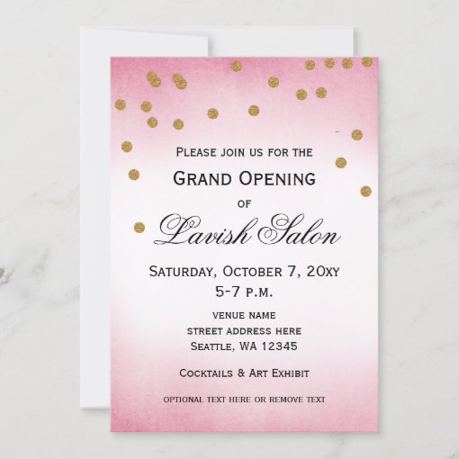 Pretty Pink Grand Opening Party Invitation | Zazzle
