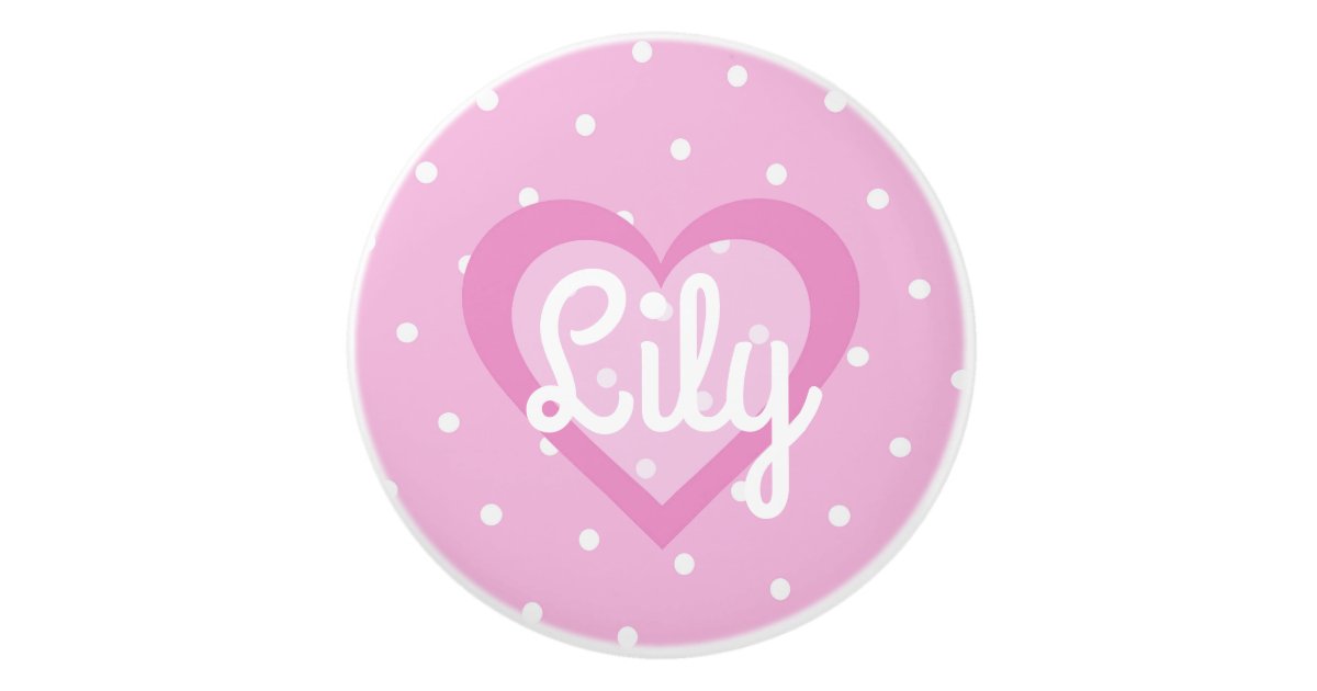 Pretty Pink Heart Ceramic Knob | Zazzle