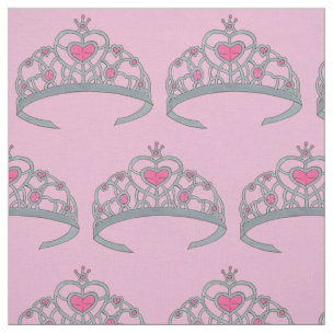 Pink Princess Crowns Fabric | Zazzle