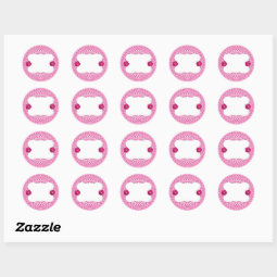 Pretty Pink Lacy Flower Blank Label Stickers | Zazzle