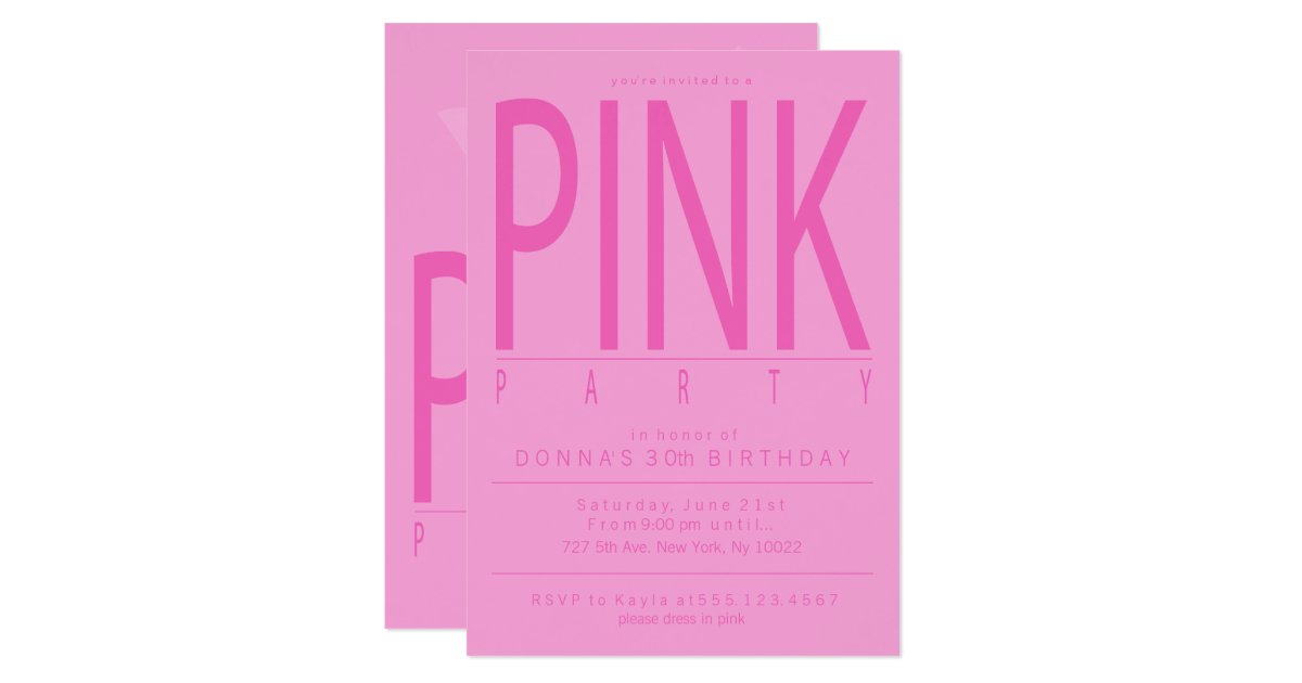 Pretty Pink Party Invitations | Zazzle.com